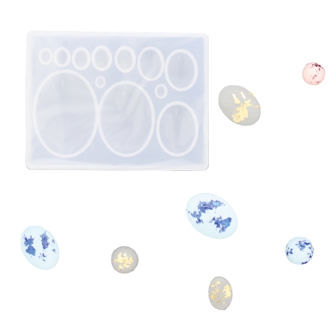 Siliconen mal 6,5cm x 8,5cm - Halve ovalen - Foamtastic Crafts