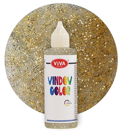 Viva Window Color – Glitter Gold – 90ml – Foamtastic Crafts